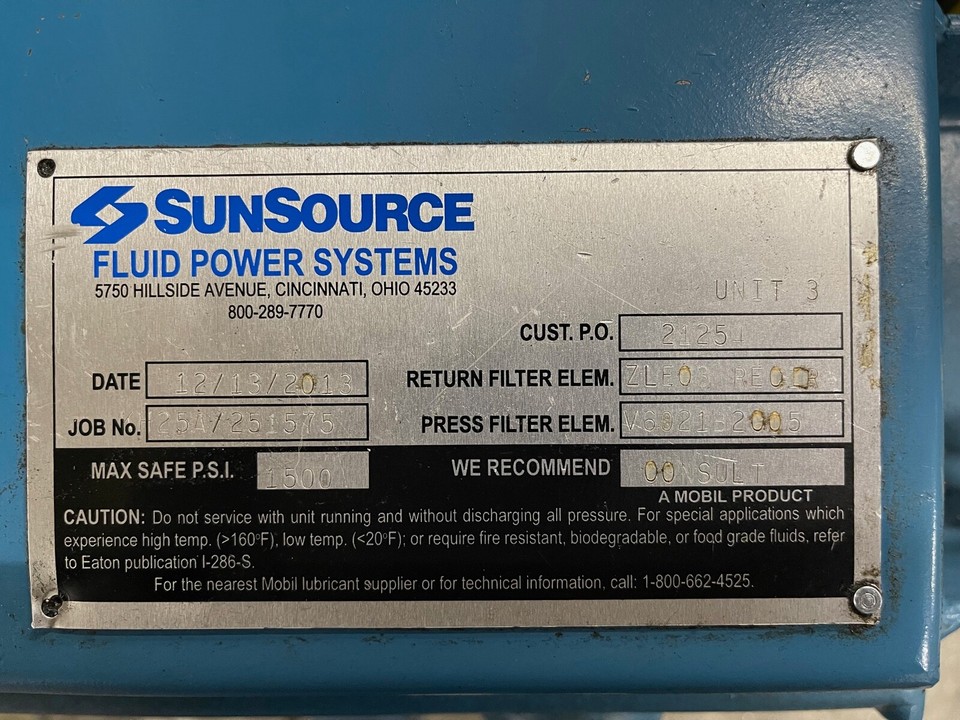 SunSource Fluid Power Systems Hydraulic Unit | eBay