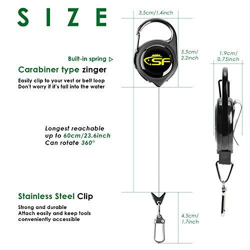Fly Fishing Zinger Retractor with Retractable Nylon Tether, 3 Pack ...