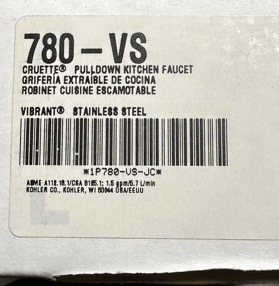 Kohler Cruette Pull-Down Sprayer Kitchen Faucet Stainless Steel K-780 ...