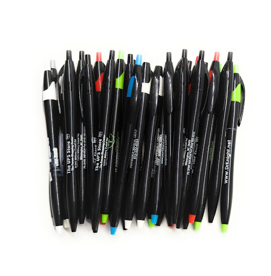 30ct Lot Misprint Retractable Click Pens Java/Javelin/Slimster CHOOSE ...