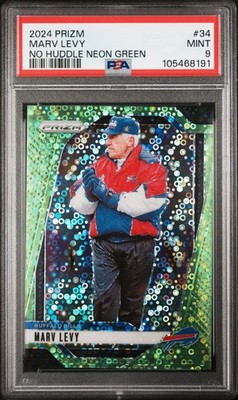 2024 Panini Prizm No Huddle Neon Green Marv Levy #34 /10 PSA 9 | eBay