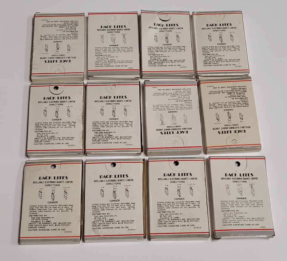 Vintage Lot of 12 Pack Lites Lighters | Kool Kent Camel Winston etc ...