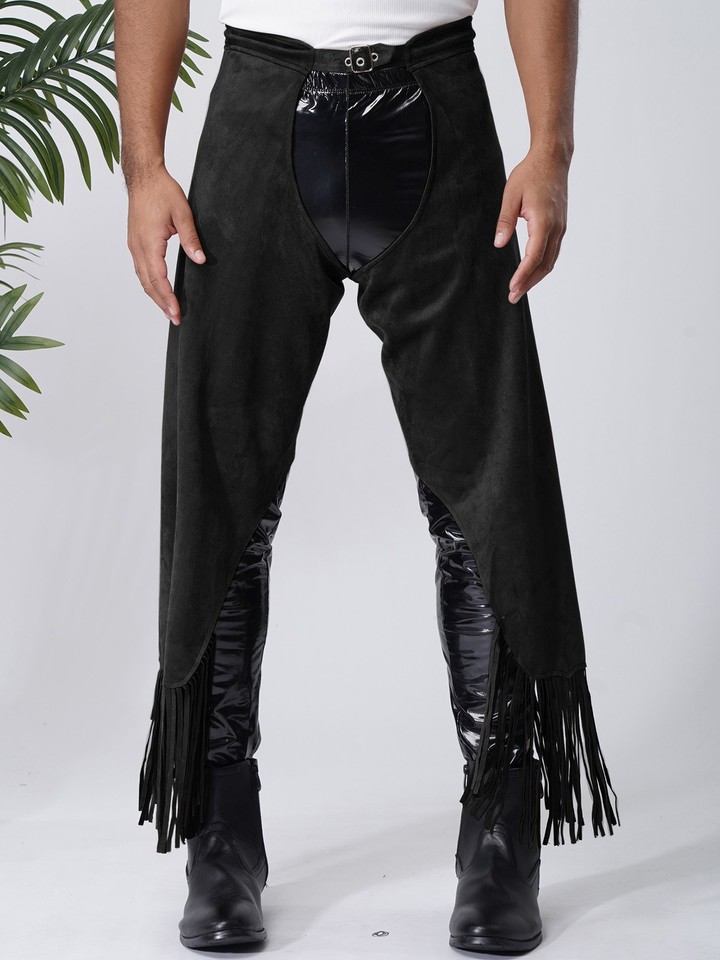 Men Costume Motorcycle Pants Western Casual Wear Rave Cowboy Music ...