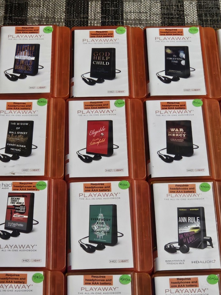 Lot of 50 Assorted Playaway Audio Books EX-Library Mp3 Style Audio ...