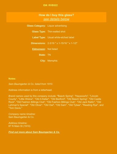 1907 Old Jack Ratlin MEMPHIS TENNESSEE WHISKEY Bottle Sam Baumgarten | eBay