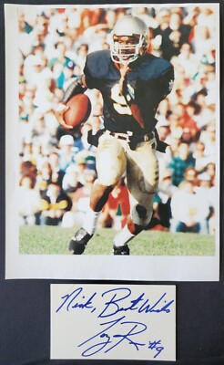 Tony Rice Notre Dame Fighting Irish Autograph 3x5 Index Card NCAA | eBay