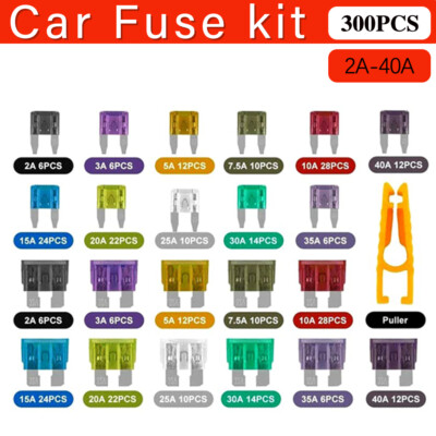 300pcs Standard Auto Car Blade Fuses Box Assorted Car Van Bike Fuse Set ...