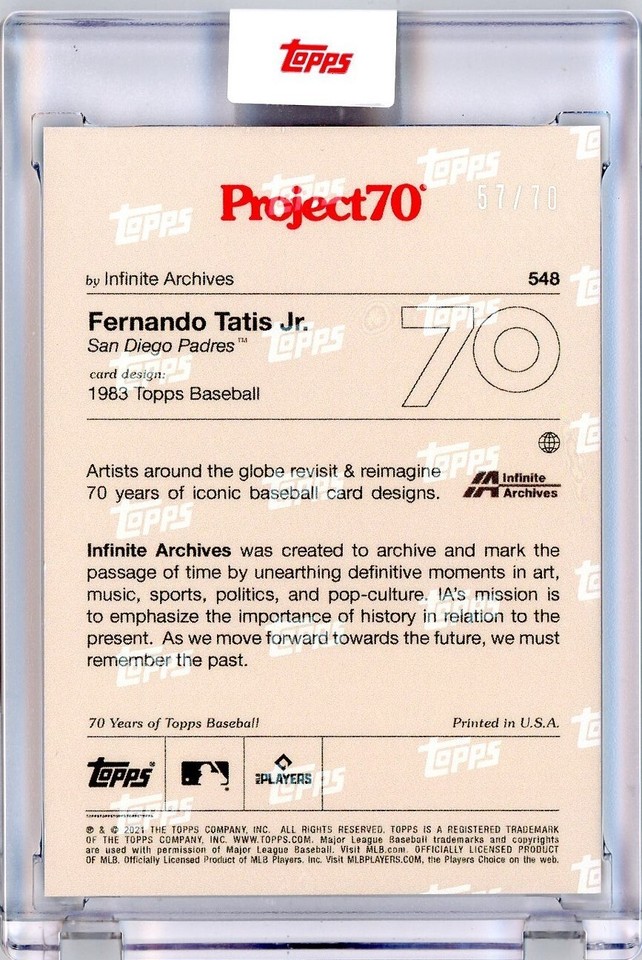 2021 TOPPS PROJECT 70 - FERNANDO TATIS JR. BY INFINITE - RAINBOW FOIL 57/70 #548 | eBay