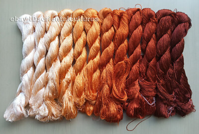 12bundles 100%real natural mulberry silk,hand-dyed embroidery silk ...