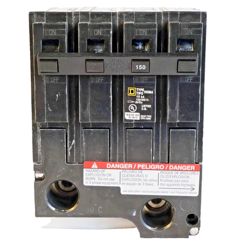 Square D HOM2150BB 150A 240V 2 Pole Circuit Breaker - NEW OPEN BOX ...