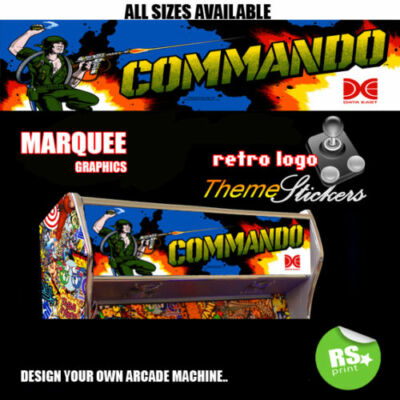 Commando graphic Arcade Artwork Marquee Stickers Graphic All Sizes | eBay
