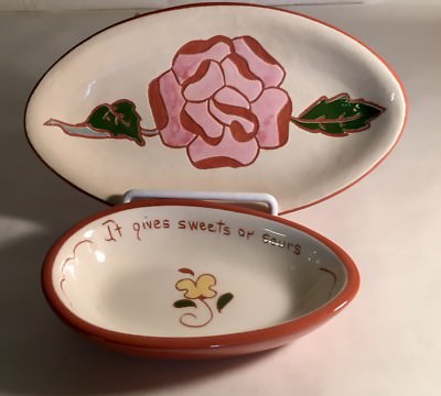 2 PA Dutch Redware Pottery Pickle Dishes | eBay