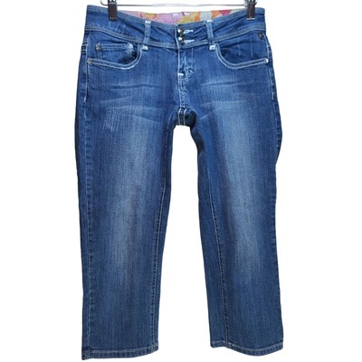 MISS SLIM SKINNY DROP JEANS ANKLE CROP RHINESTONE BUTTONS 4 (ACTUAL ...