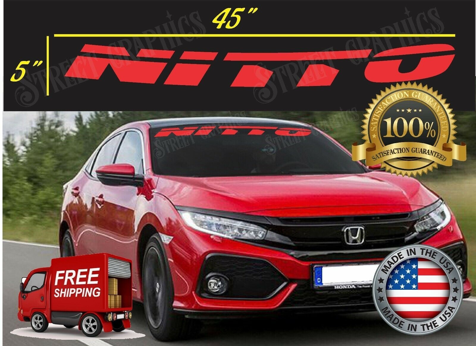 NITTO UNIVERSAL WINDSHIELD Vinyl Decal Stickers graphics | eBay