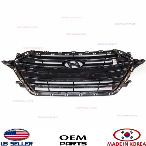 Genuine OEM Front Bumper Radiator Grille w/Emblem 17-18 Hyundai Elantra ...