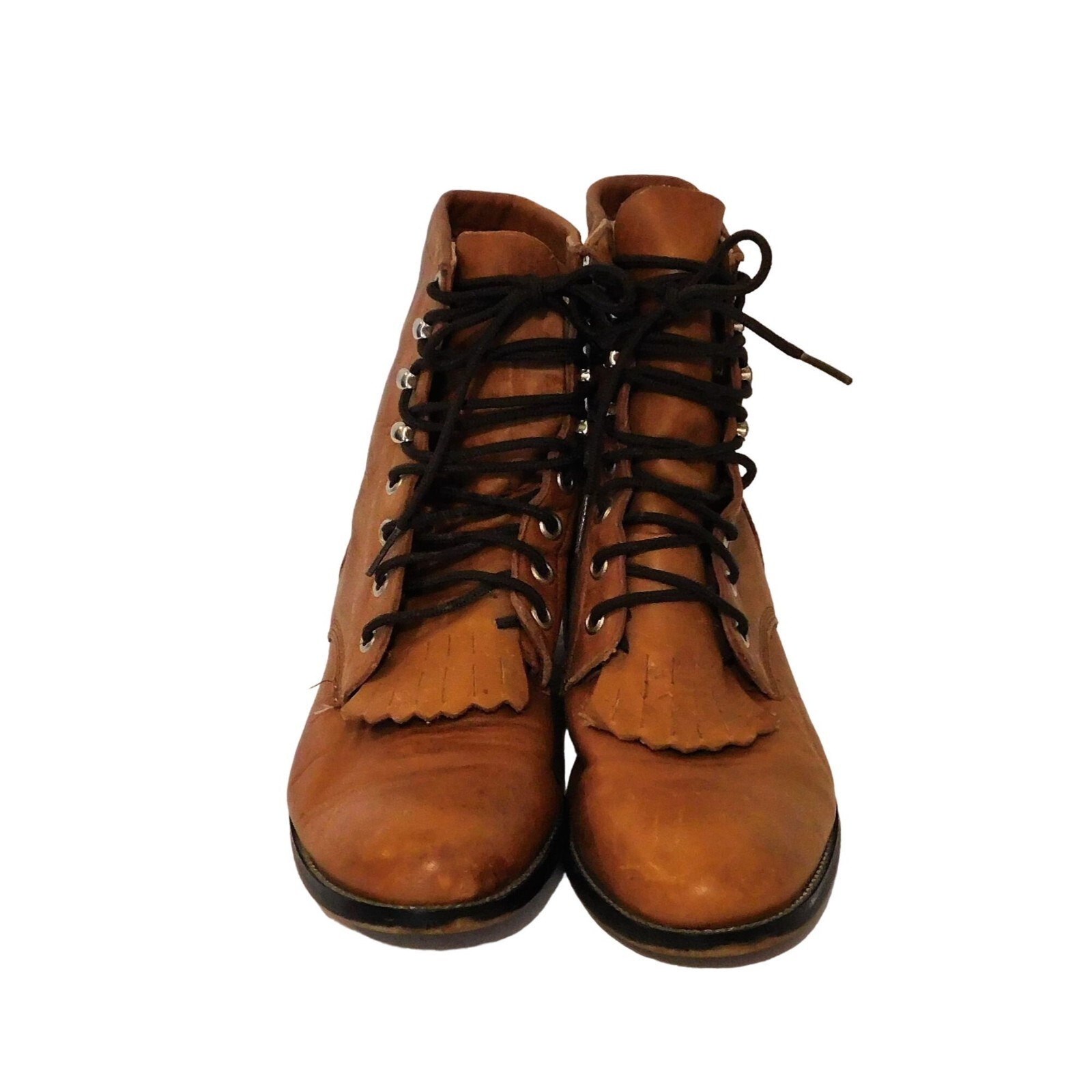Justin Kiltie Lace Up Boots Size Womens 5D Brown Leather 420Y Western ...