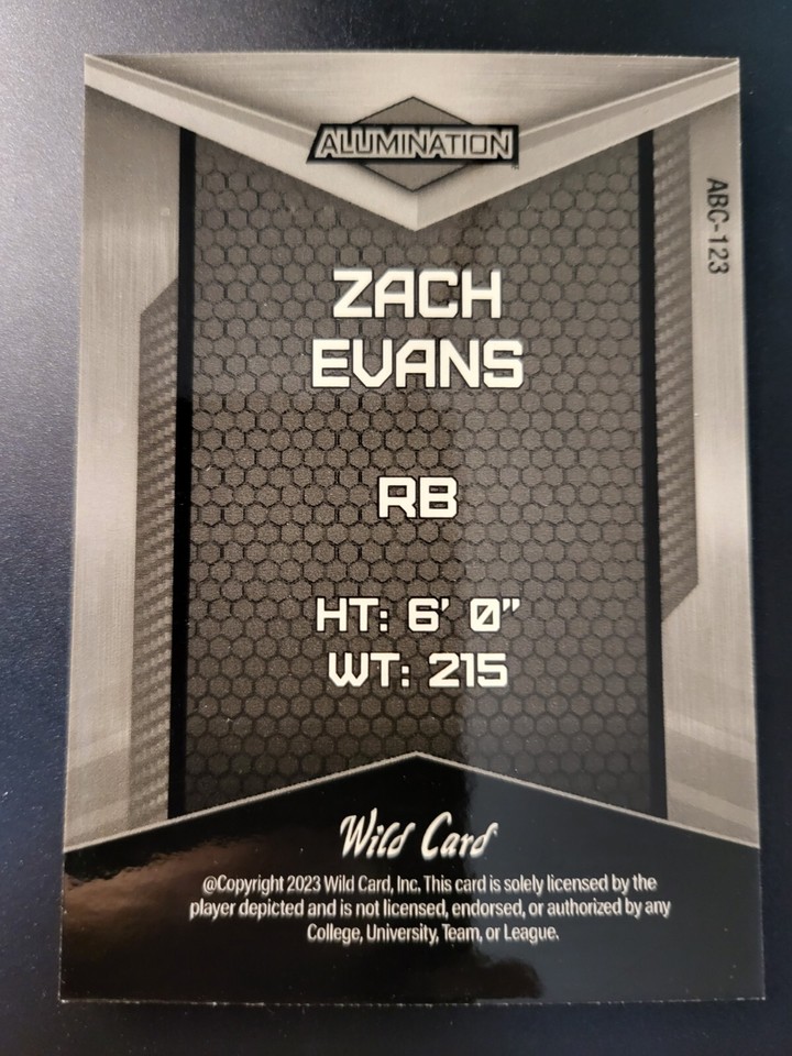 2023 Wild Card Allumination Zach Evans card Abc-123 | eBay