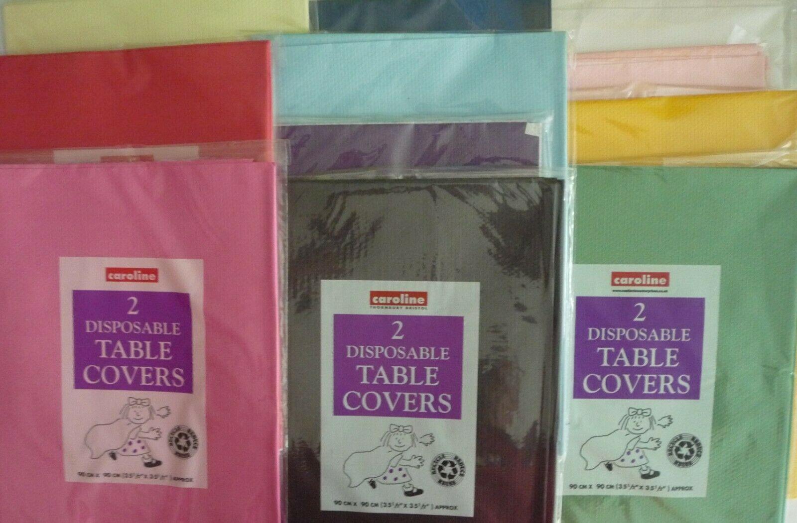 Pack of 2 Disposable Paper Table Covers / Table Covers - Square 90CM X ...