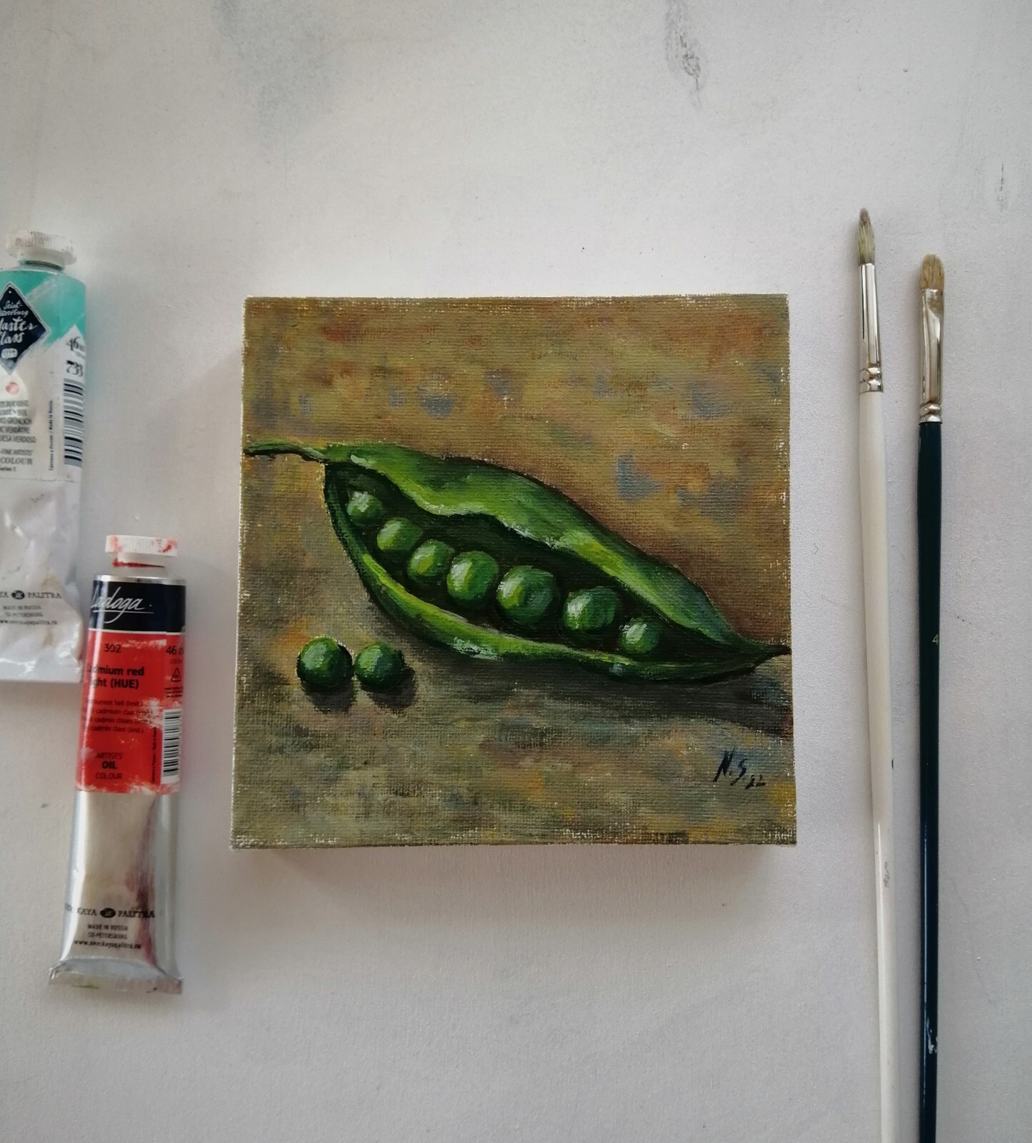 Green Peas Painting Original Art * 0il on Canvas painting Fine Art ...