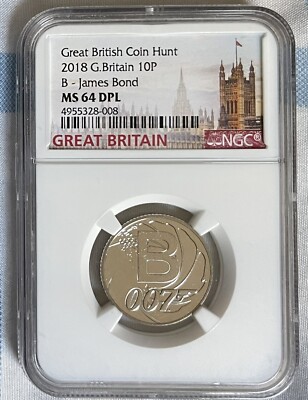 2019 10P Great Britain B-James Bond 007 NGC MS64 DPL British Coin Hunt ...
