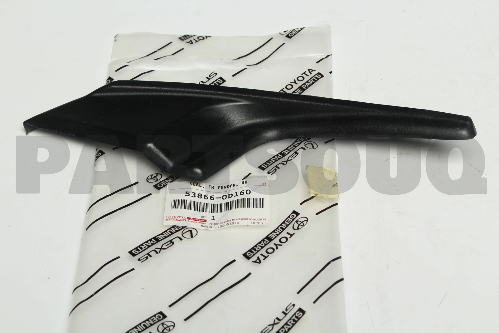 538660D160 Genuine Toyota SEAL, FRONT FENDER TO COWL SIDE, RH 53866 ...