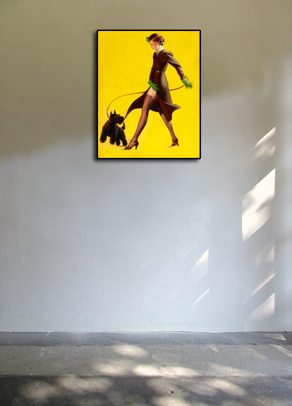 "Man's Best Friend" 1937 Vintage Style Elvgren Pin-Up Girl Dog Poster ...