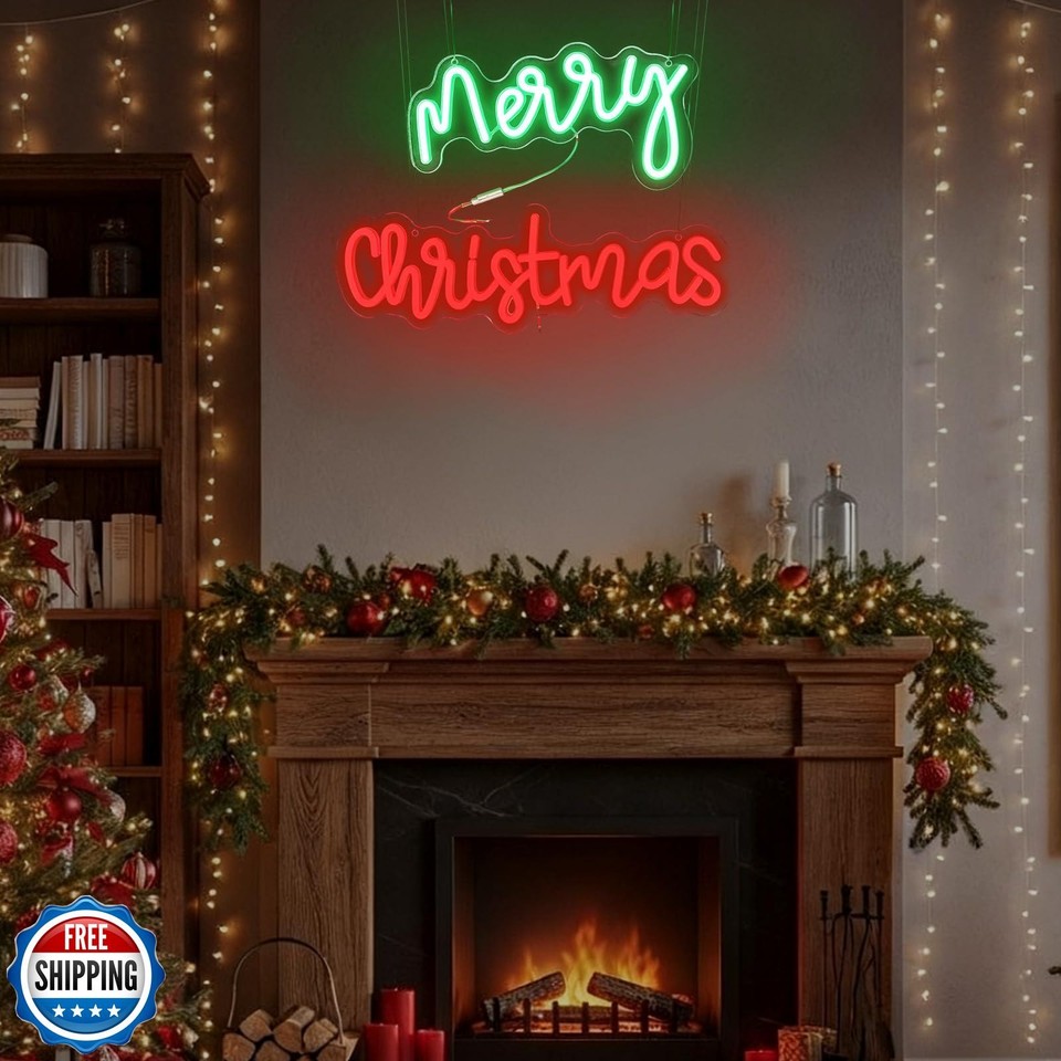 Xuhal Merry Christmas Neon Sign LED Xmas Light up Sign Merry Chri | eBay