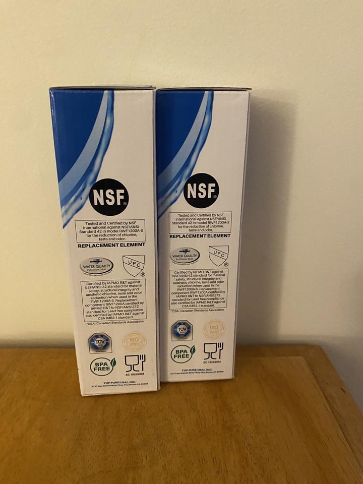 LOT 2 ICE PURE Refrigerator Water Filter RWF1200A Replacement Filter ...