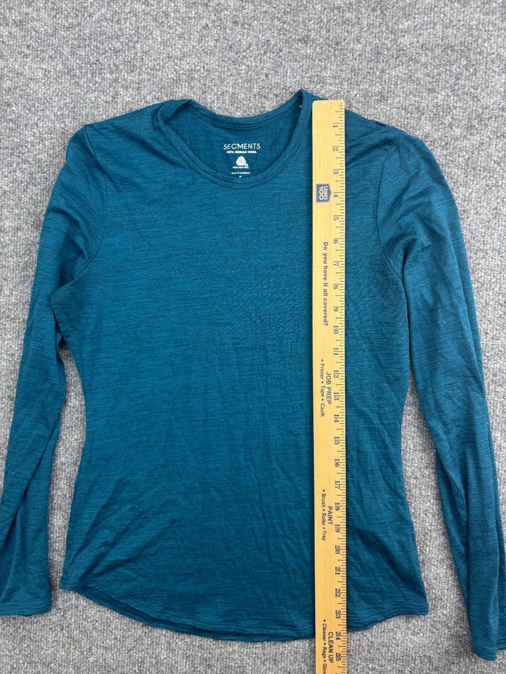 Seg'Ments 100% Merino Wool Shirt Women's Small Blue Woolmark Long ...