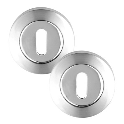 Round Keyhole Cover - Satin Chrome / Polished Chrome Keyhole ...