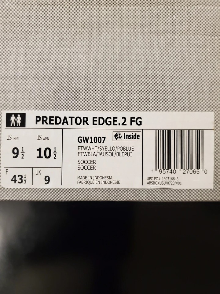 Adidas Predator Edge 2 FG Multicolor Mens Lace Up Soccer Shoes GW1007 ...