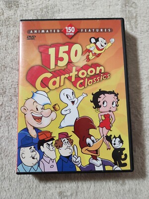 150 Cartoon Classics (DVD, 2006, 3-Disc Set) Betty Boop, Popeye, Mighty ...