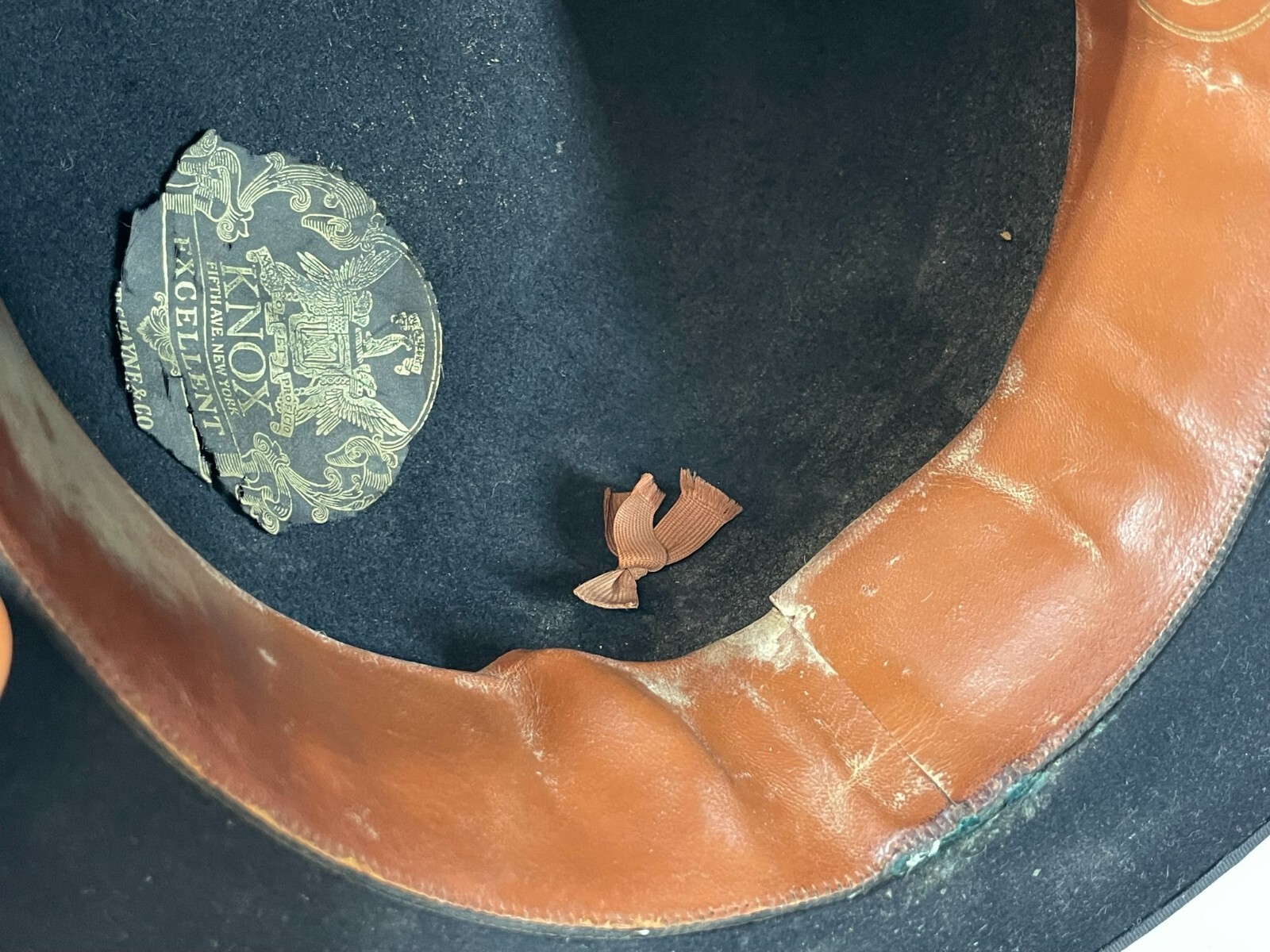 Antique KNOX New York John T Shayne Black Felt Formal Bowler Hat Cap ...