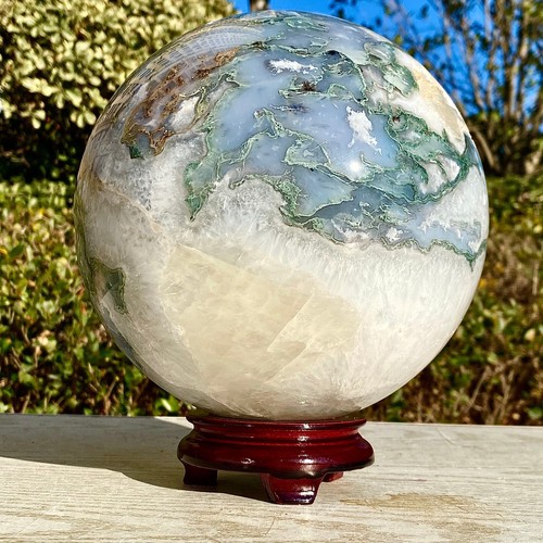 20.33LB Natural Water Grass Agate Ball Quartz Crystal Ball Healing | eBay