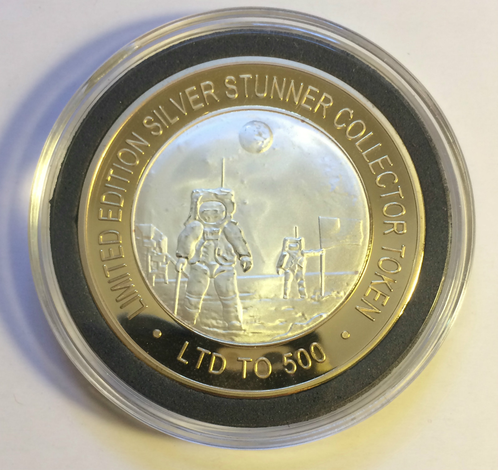 2015 MOON LANDING 43mm SILVER STUNNER TOKEN/COIN, C.O.A. Only 500 Made ...