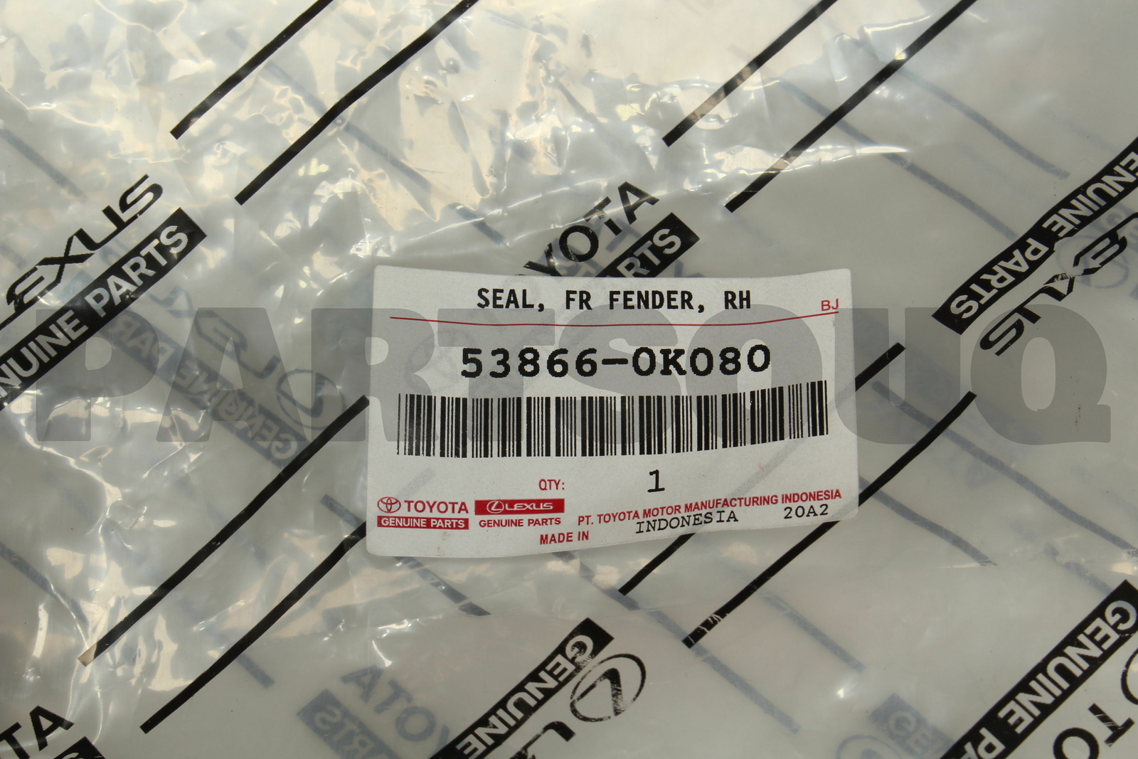 538660K080 Genuine Toyota SEAL FR FENDER TO C 53866-0K080 | eBay