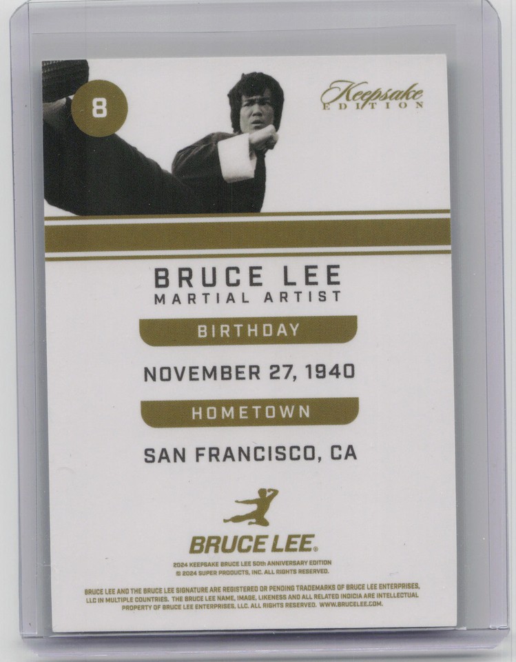 2023 Bruce Lee Keepsake Edition #8 Bruce Lee Green Crystal #/150 | eBay