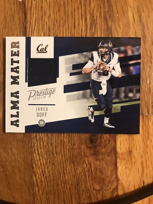 Jared Goff 2019 Panini Prestige #AM-JG Alma Mater Jersey Card Los ...