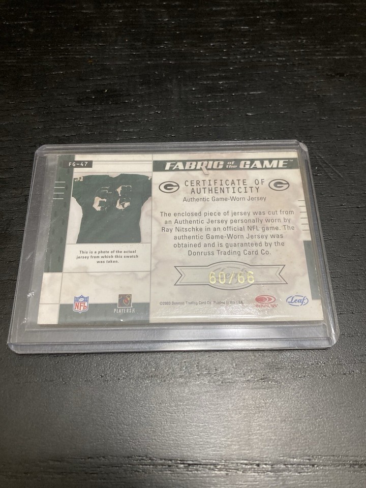 2003 Fabric Of The Game Ray Nitschke #/66 Packers Patch - Read ...