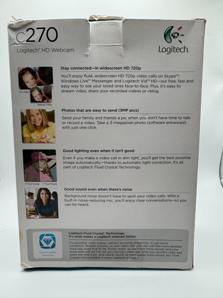 Logitech HD Webcam C270 720p V-U0018 Built In Microphone USB Camera ...