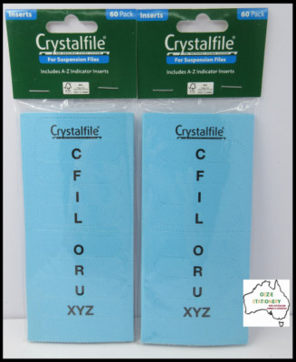 2 New Packs of BLUE Crystalfile® Indicator Tab Inserts A-Z 2x60Pk ...