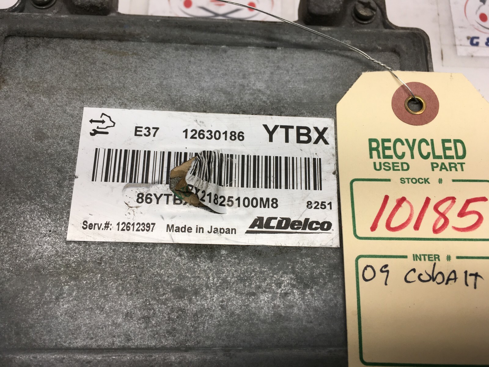 2009 Chevrolet Cobalt Engine Control Unit ECU ECM OEM 12630186 #10185 ...