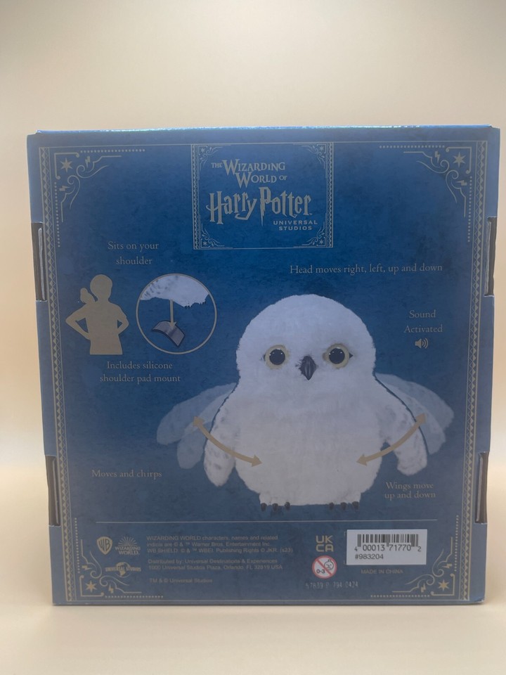 Harry Potter Interactive Snowy Owl Shoulder Pet Plush Universal Studios ...