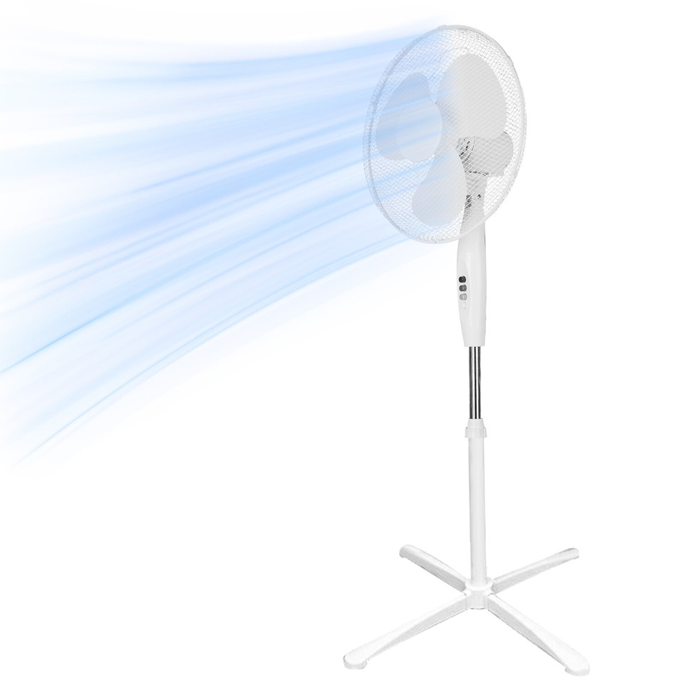 16'' Pedestal Fan Floor Standing Oscillating Cooling Fan 3 Speed 45W ...