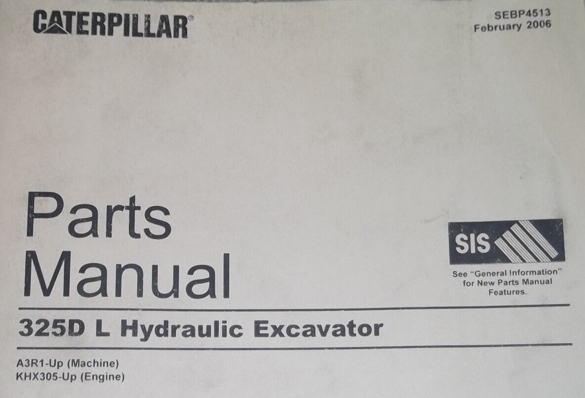 CAT CATERPILLAR 325D L EXCAVATOR PARTS MANUAL BOOK S/N A3R00001-UP SEBP4513 | eBay Australia