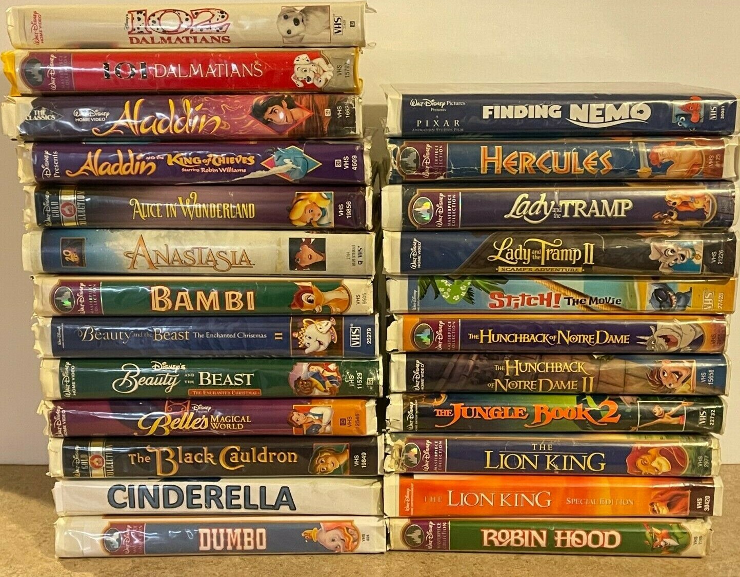 DISNEY-PIXAR-20th CENTURY FOX Lot of 24 VINTAGE CLASSICS - VHS MOVIES ...