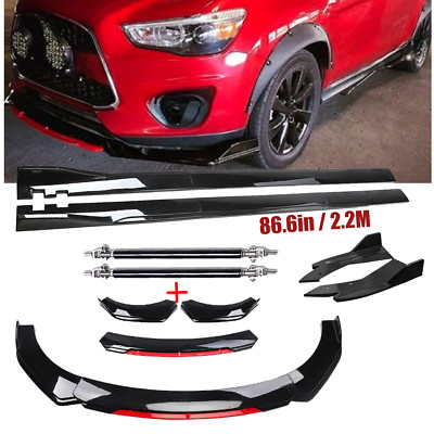 Front Bumper Lip Splitter Spoiler Side Skirt For Mitsubishi Outlander ...