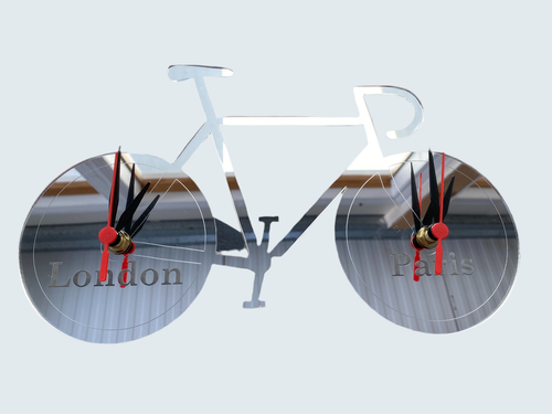Bespoke Named Time Zone Racing Bike Shaped Clocks - Many Colour Choices ...