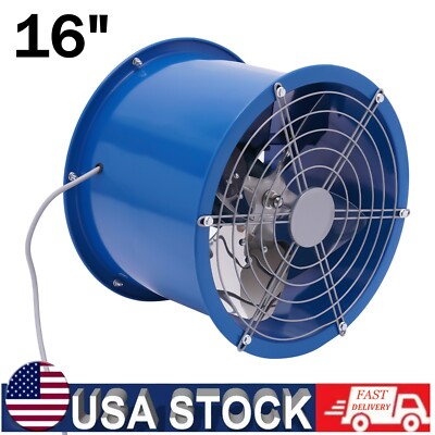 16'' Axial Fan Extractor Cylinder Pipe Spray Booth Paint Fume Exhaust ...