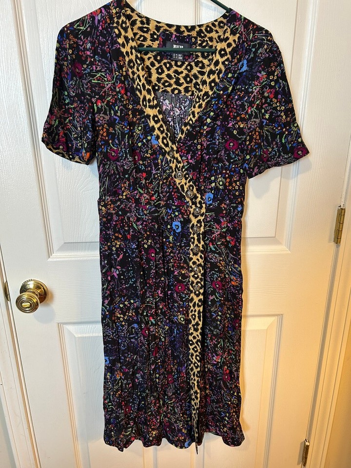 EUC -Anthropologie Maeve Morgan Dress Wrap Dress in Floral Animal Print ...